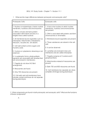 BIOL 141 Unit 1 Study Guide - Biology 141 Study Questions Chapter 1 ...