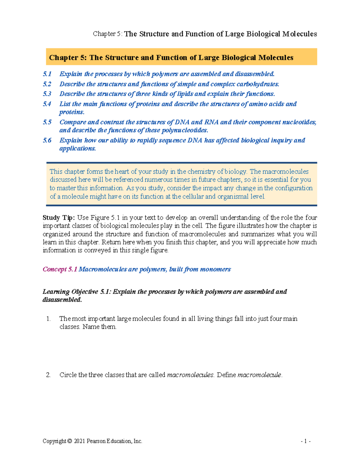 Active reading guide Ch 5.1 - 5 - Copyright © 2021 Pearson Education ...