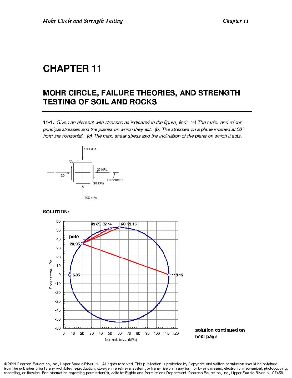 0132497468-Ch11 ISM - homework - CHAPTER 11 MOHR CIRCLE, FAILURE ...
