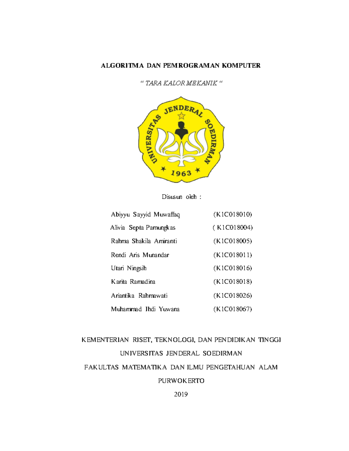 Tugas Kelompok Algoritma DAN Pemrograman Komputer - ALGORITMA DAN ...