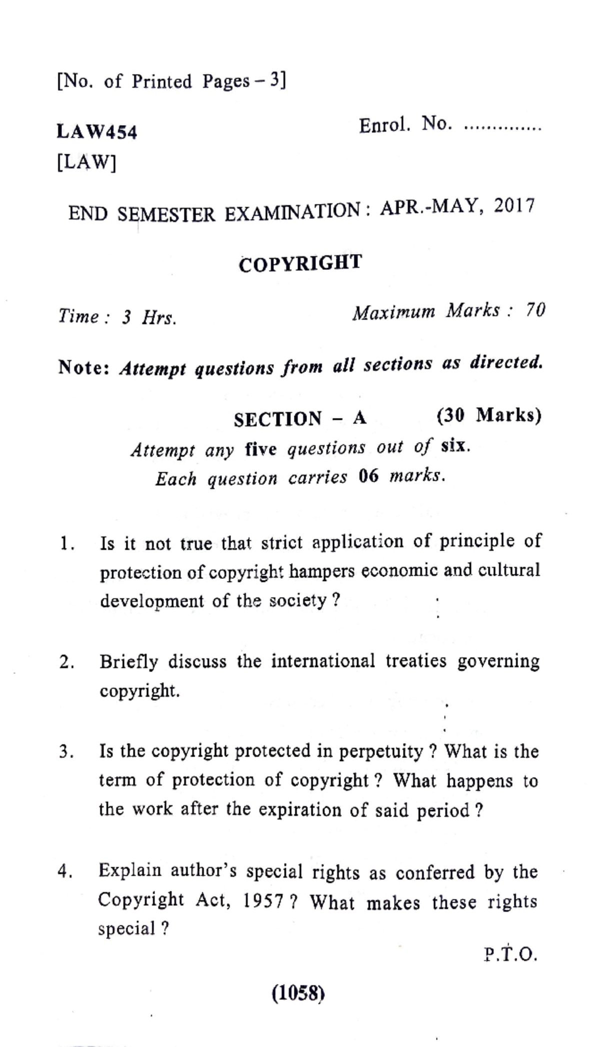 Paper 3 - Questions - BA.llb - Studocu