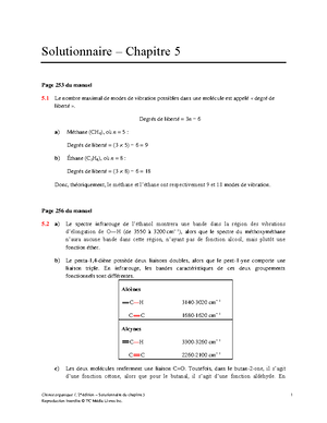 Chapitre 12 - Chimie organique 1, 2e édition – Solutionnaire du chapitre 12 1 Solutionnaire ...