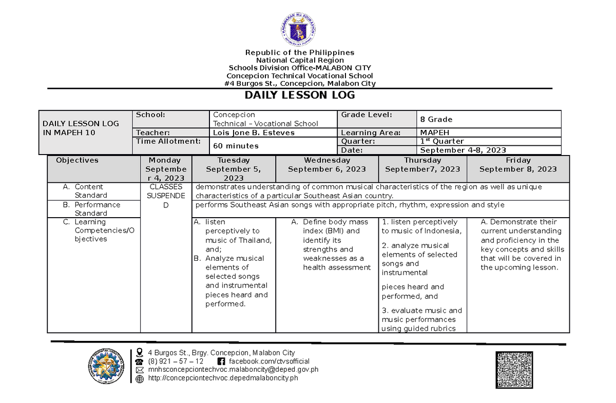 DLL G8 Q1 WEEK 2 - grade 8 - National Capital Region Schools Division ...