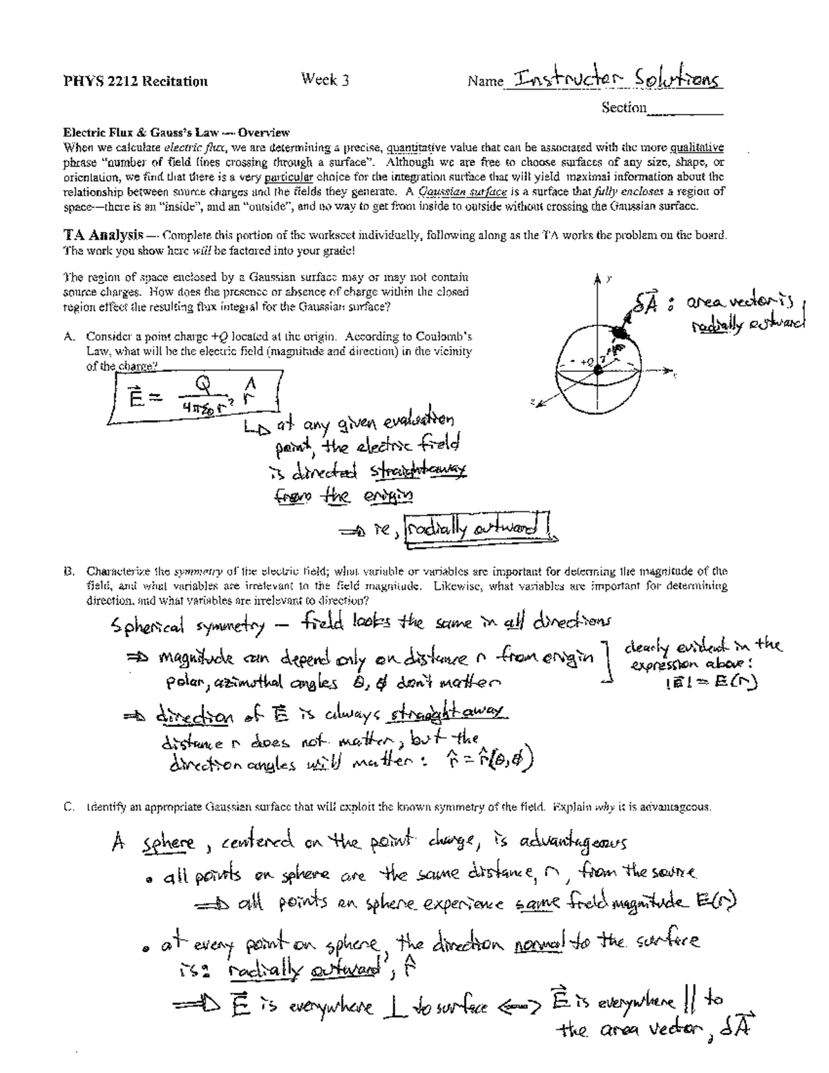 Physics 2212 - Introduction to Gauss' Law - PHYS 2212 - Studocu