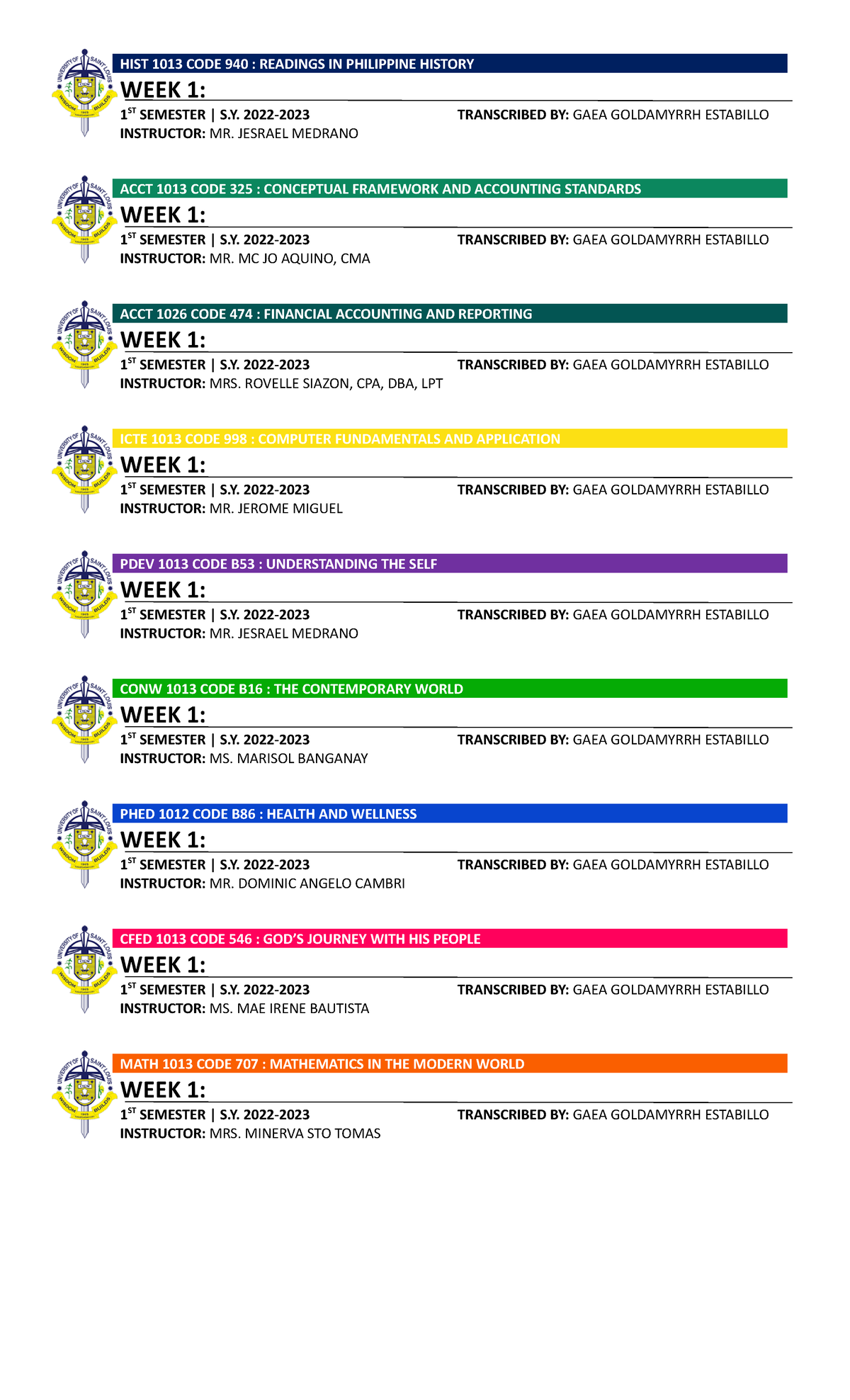 Headers FOR Learning Materials - HIST 1013 CODE 940 : READINGS IN ...