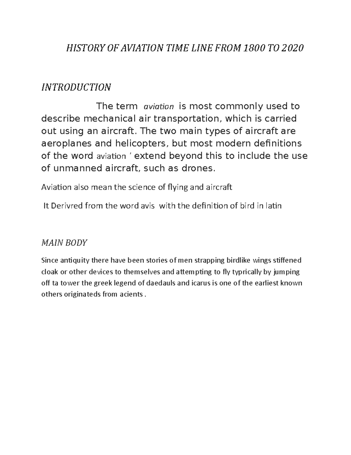 History OF Aviation - HISTORY OF AVIATION TIME LINE FROM 1800 TO 2020 ...