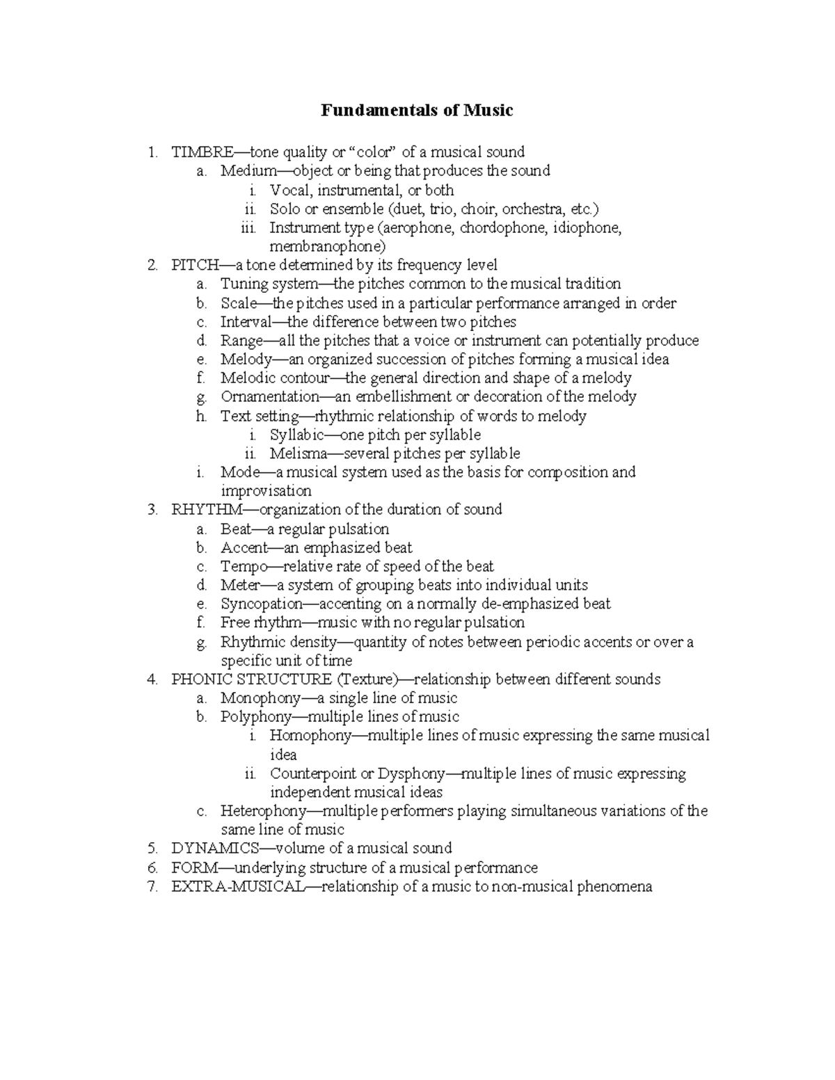 Fundamentals of music - What the course is about - Fundamentals of ...