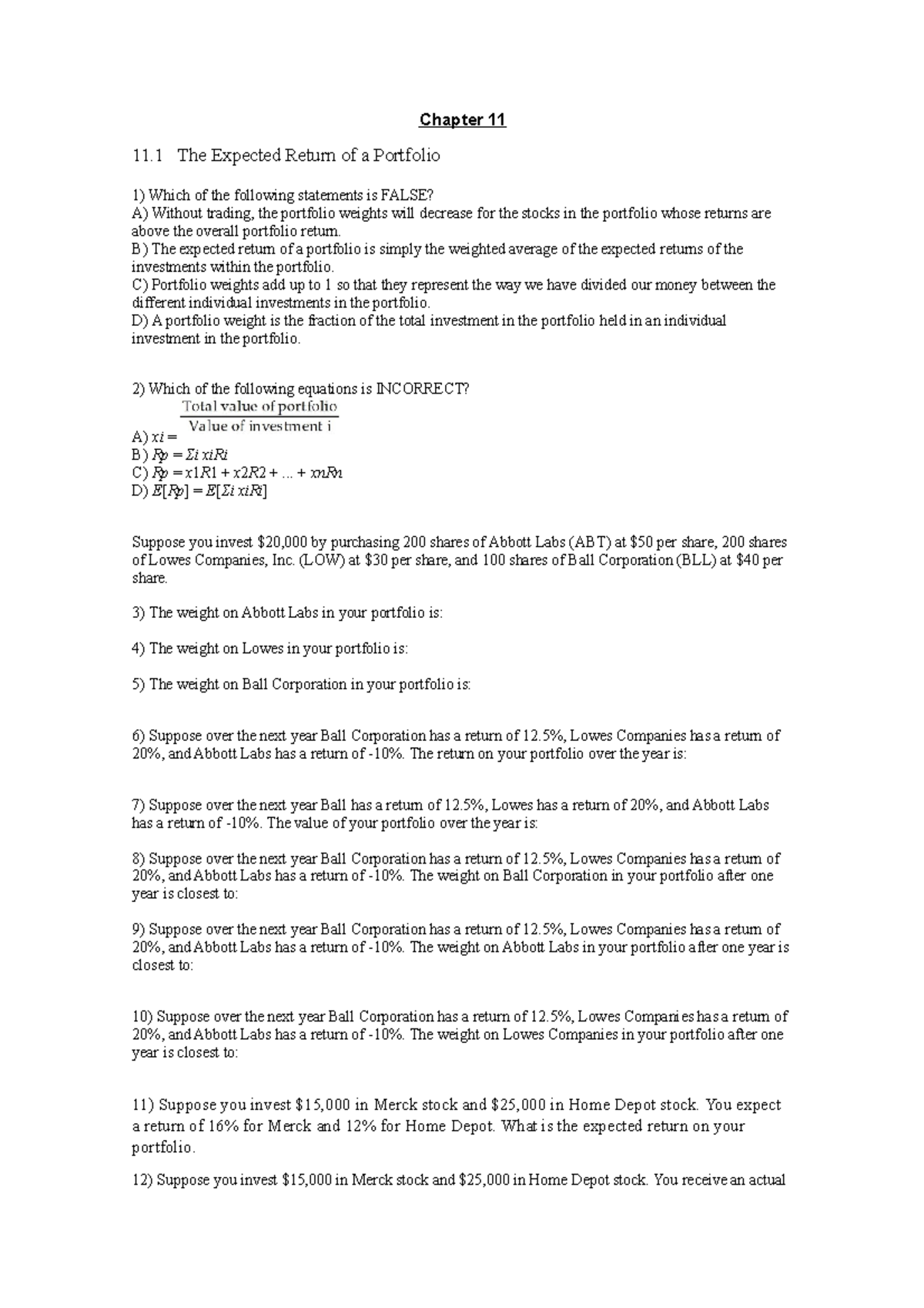 Exercises 2 Chap11 - Principles of Corporate Finance Brealey Myers ...