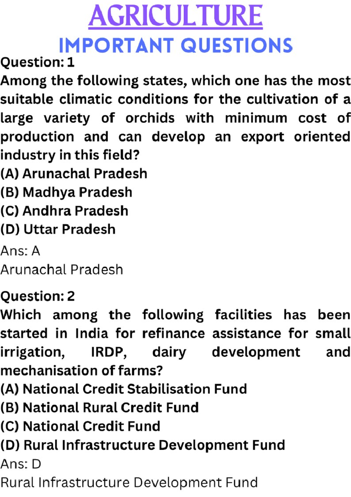 Agriculture 1 - General Agriculture I - Studocu