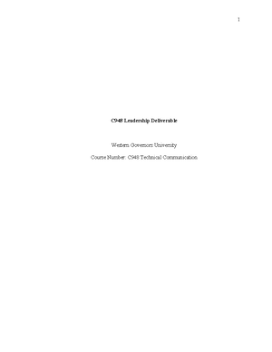 C948 Task 1 Template - Summary Technical Communication - C948/Technical ...