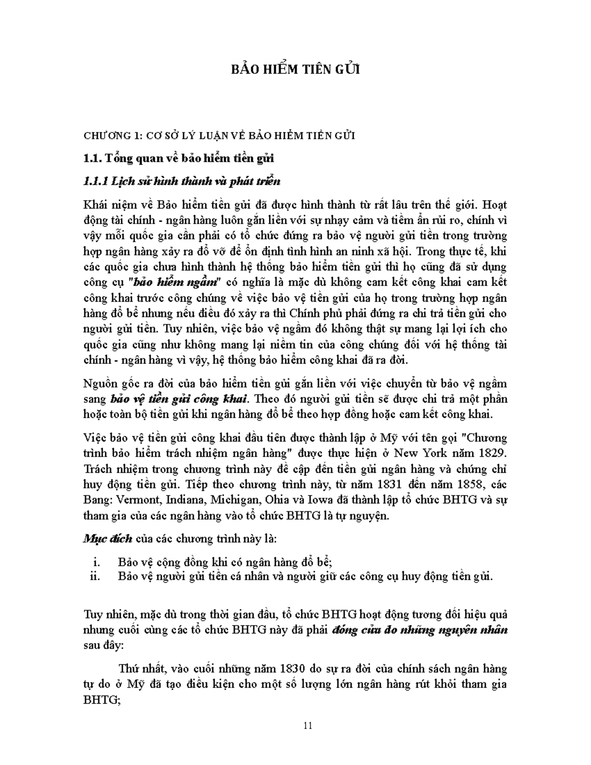 BO HIM TIN GI CH NG 1 C S LY LU N V - B ẢO HI ỂM TIỀỀN G ỬI **CHƯƠNG 1: CƠ SỞ LÝ LUẬN VỀ BẢO ...