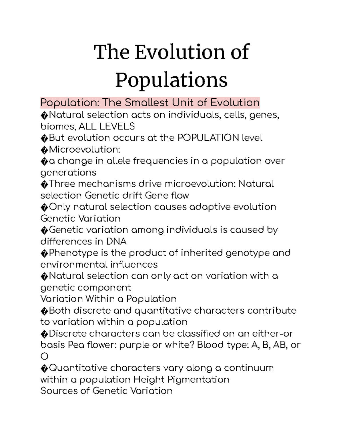 The Evolution of Populations - The Evolution of Populations Population ...