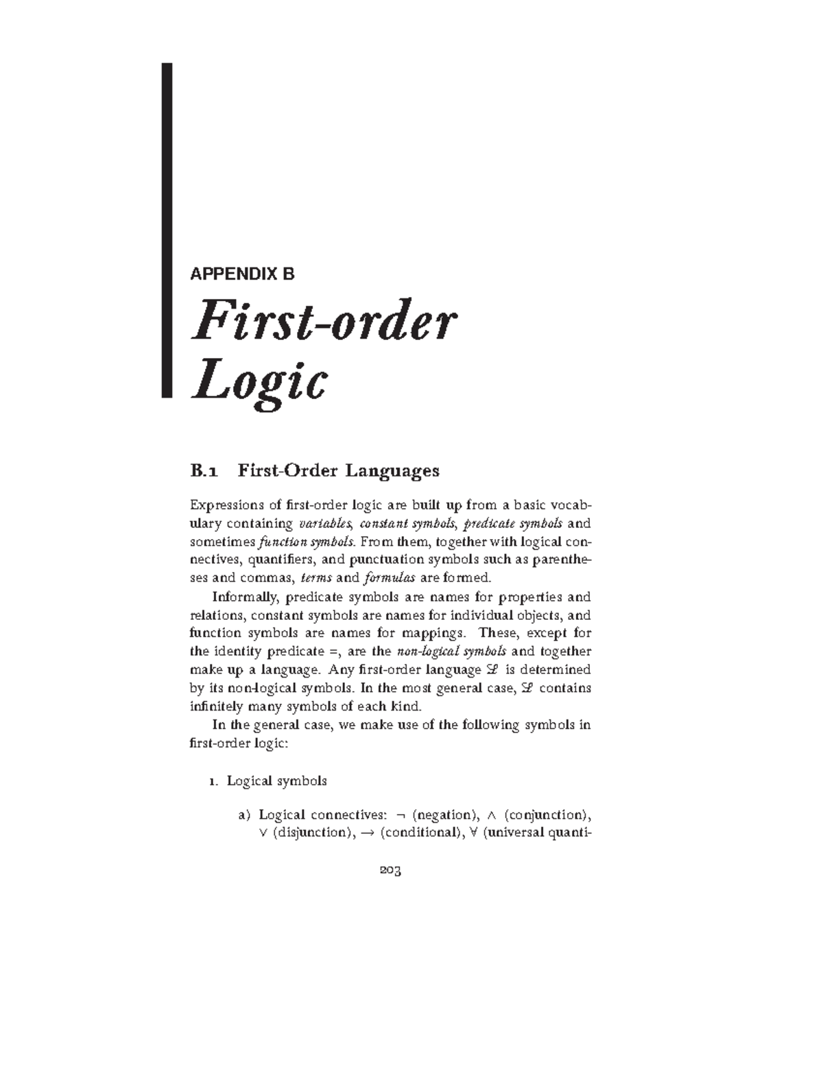Utm - first-order logic - the logic way - APPENDIX B First-order Logic ...