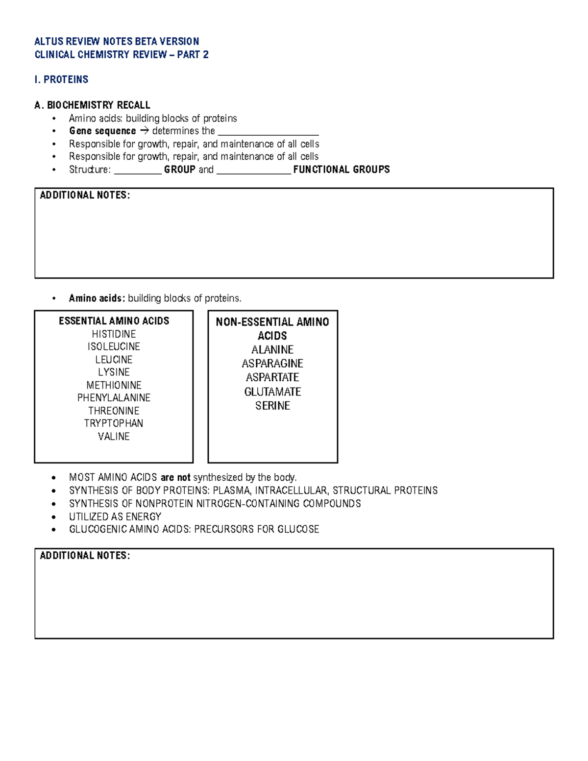 CLIN CHEM PART 2 - CLIN CHEM ALTUS REVIEW NOTES PART 2 - ALTUS REVIEW ...