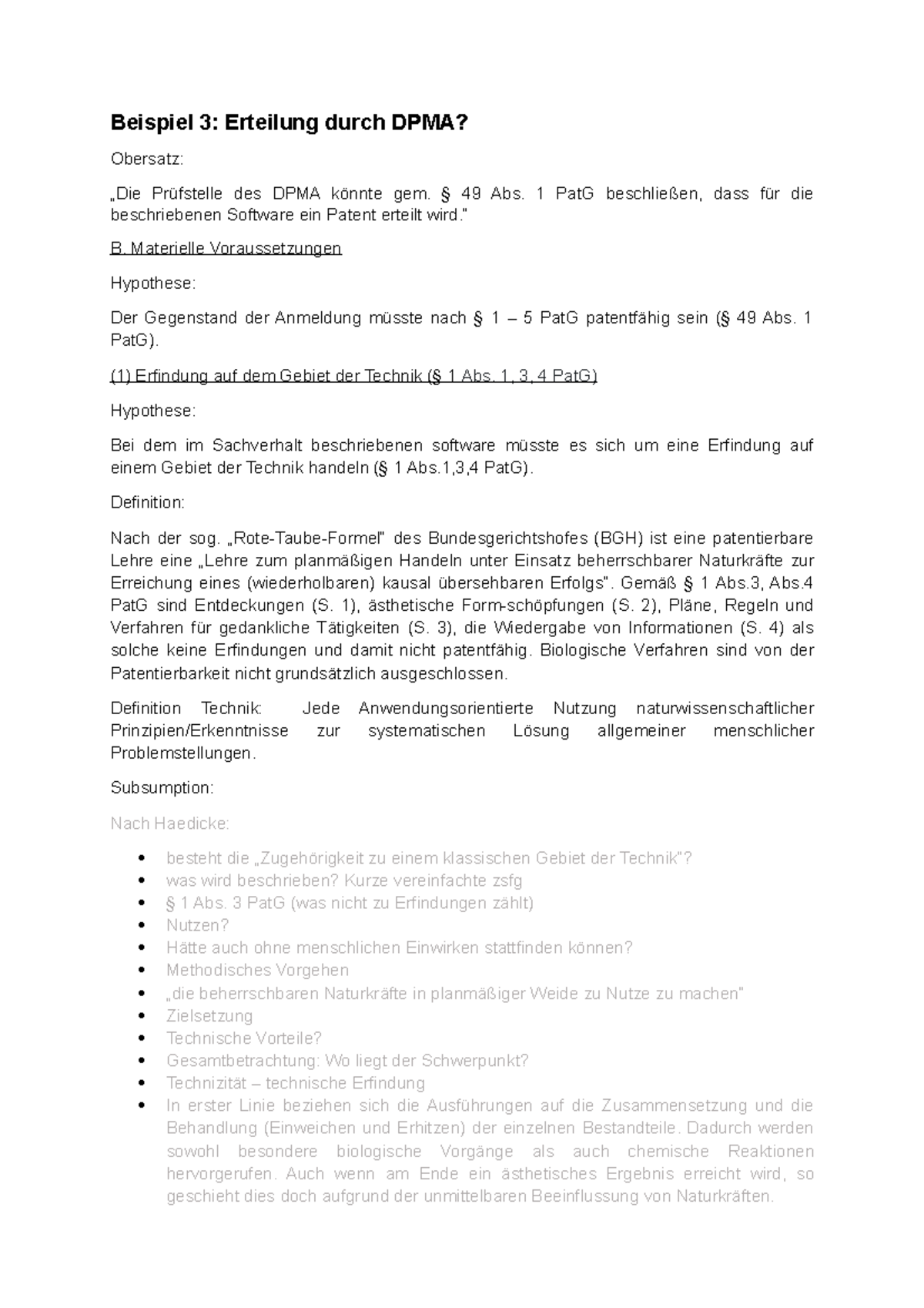 Behandlungssoftware Erteilung durch DPMA - Beispiel 3: Erteilung durch ...