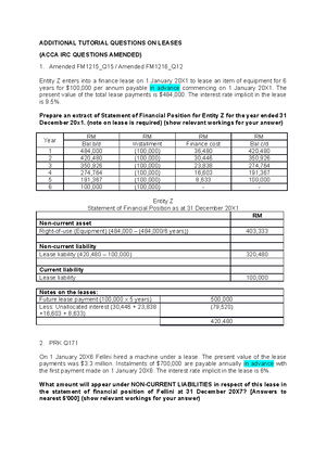 Question Tutorial Leases - MFRS 117: LEASES Question 1 Describe 5 ...