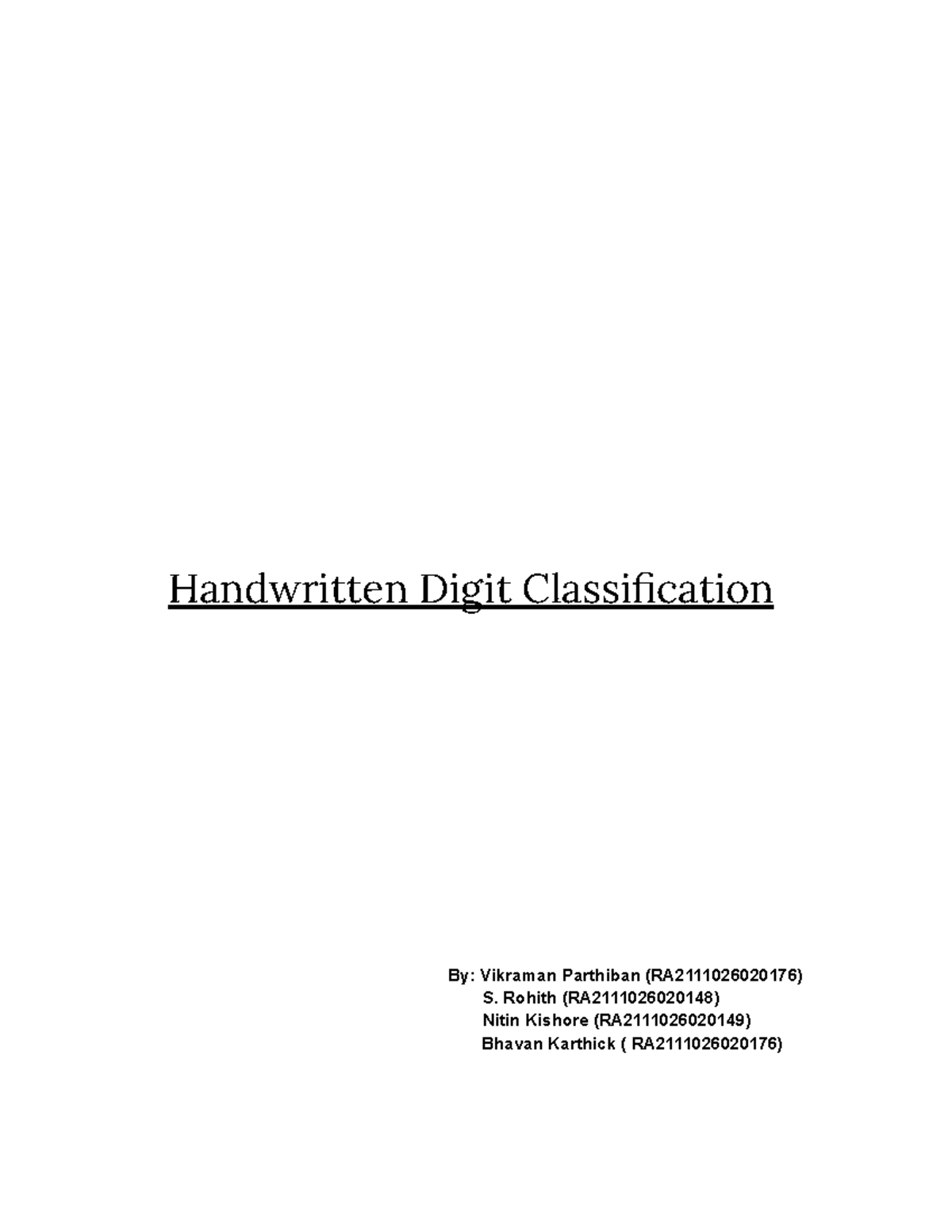 Handwritten Digit Classification 1 2 Handwritten Digit Classification By Vikraman Parthiban