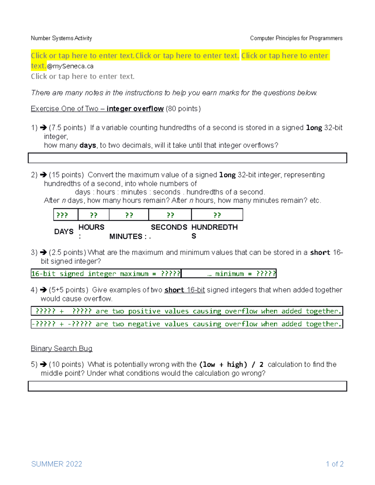 Cp4p Week5 Activity Full Document With Answers Number Systems Activity Computer Principles