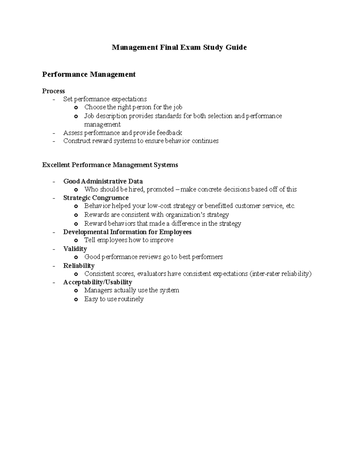 Management Final Exam Study Guide - Management Final Exam Study Guide ...