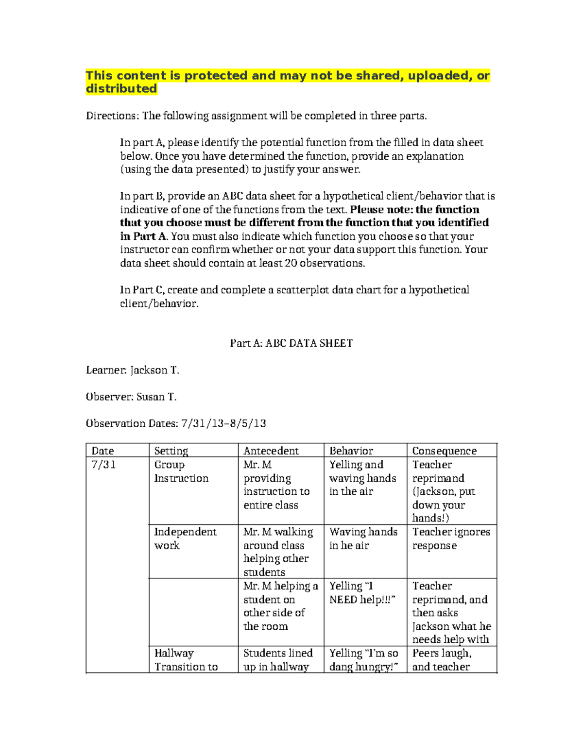 609 ABC and Scatterplot Assignment - This content is protected and may ...