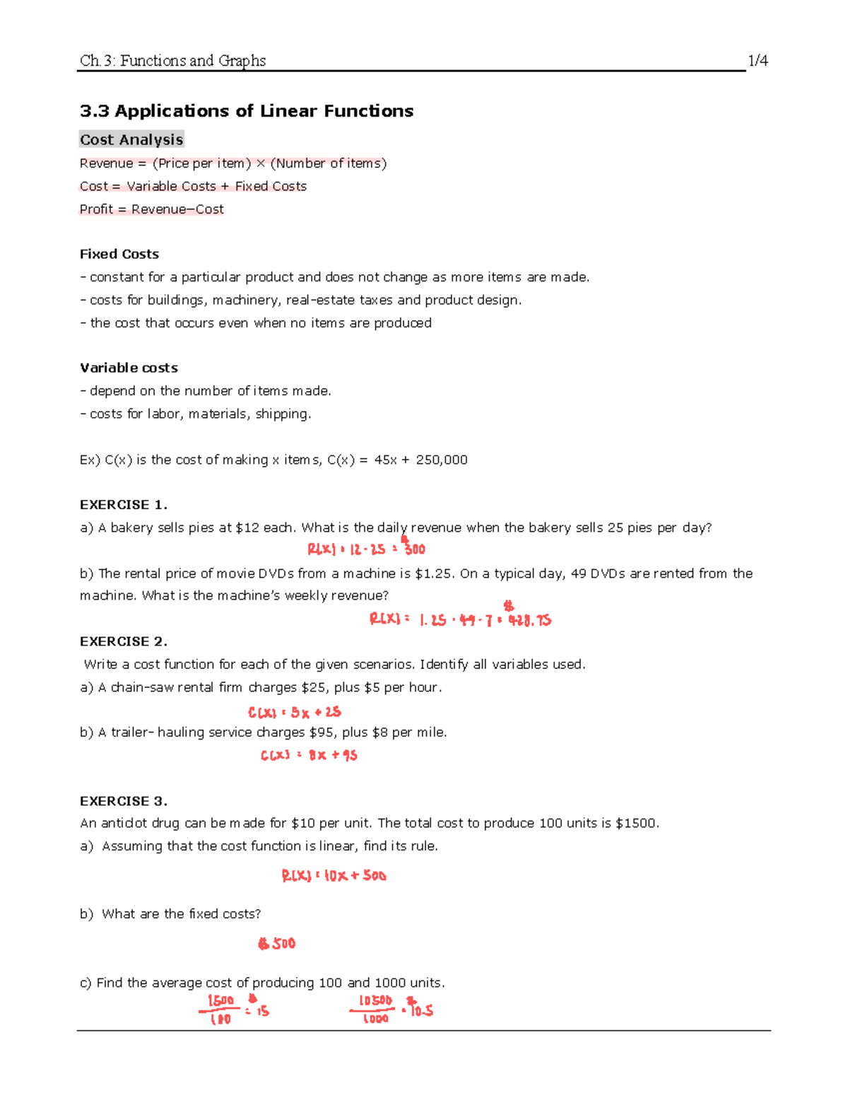 Ch3.3 2 - professor: SeRin Zhang - 3 Applications of Linear Functions ...