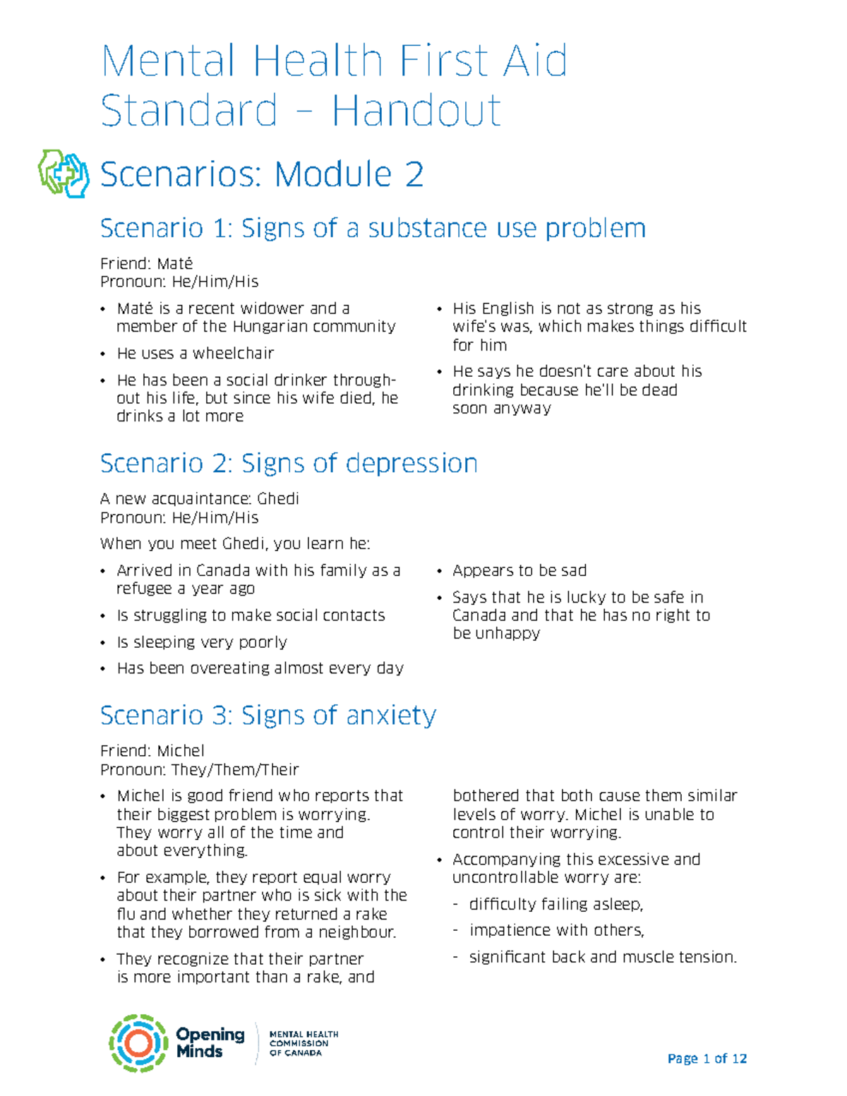 MHFA-Standard-Handout - Mental Health First Aid Standard – Handout ...