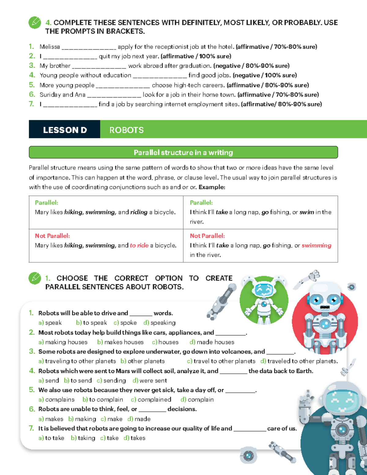 U2- Lessond - nk bjhyuguy - 4. COMPLETE THESE SENTENCES WITH DEFINITELY ...
