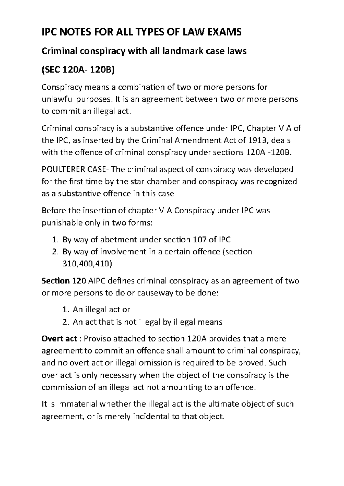 IPC Notes FOR ALL Types OF LAW Exams - IPC NOTES FOR ALL TYPES OF LAW ...