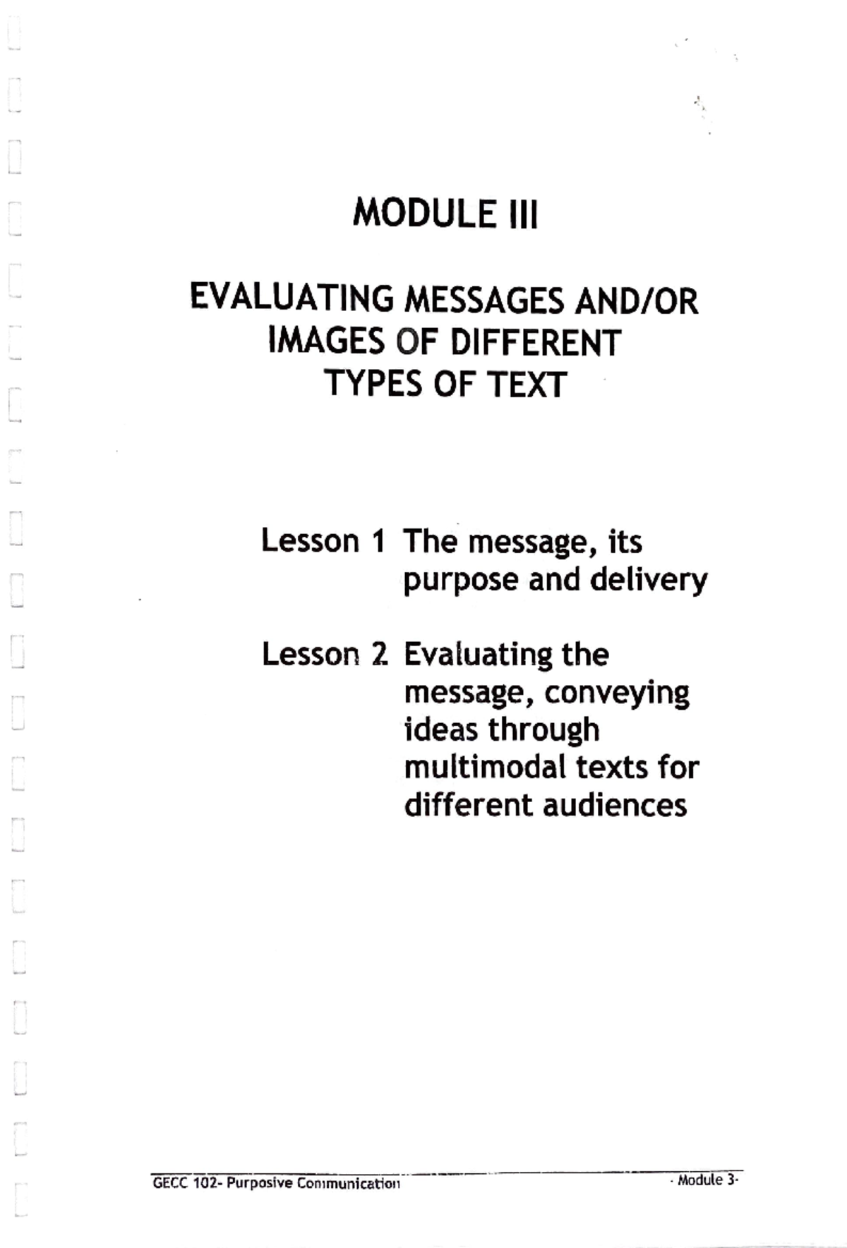 GECC 102 Purposive Communication Module 3 - PangSU - Studocu