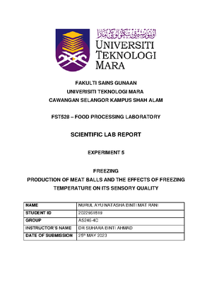 Practical 2 Principle OF Canning - FST FOOD PROCESSING LABORATORY ...