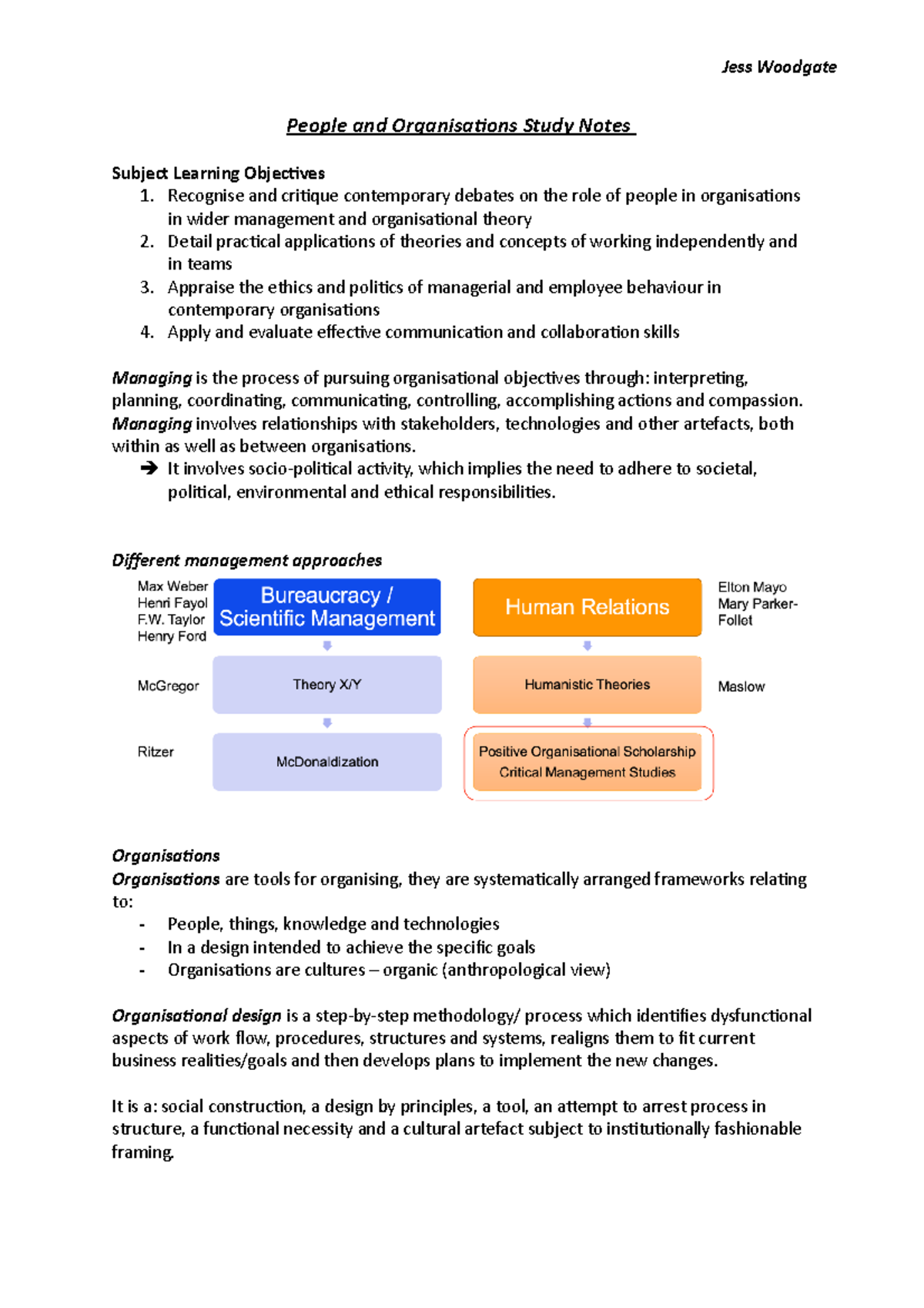 People and Organisations Study Notes - People and Organisations Study ...