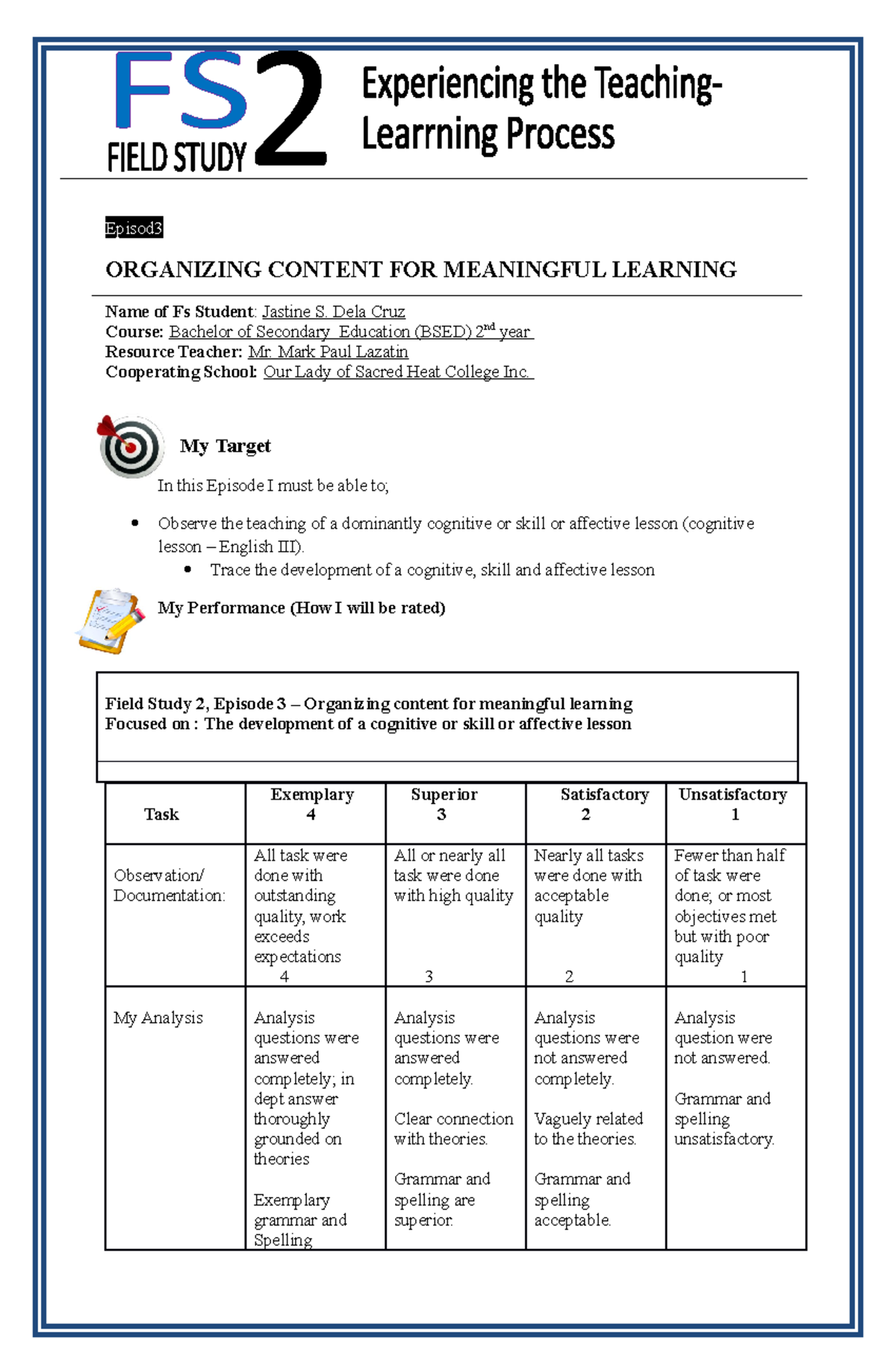 Organizing Content FOR Meaningful Learni - Episod ORGANIZING CONTENT ...