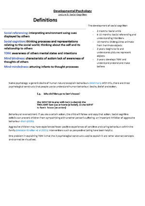 Lecture 2 - Social Psychology Lecture 2: Impression Formation ...