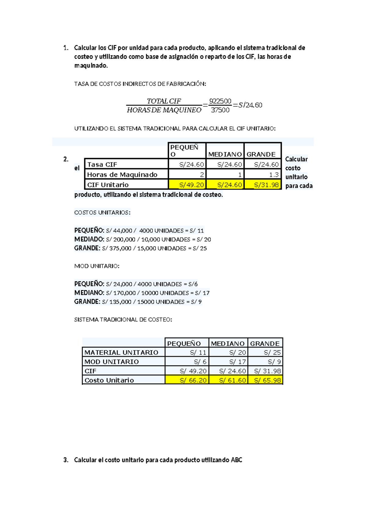 Trabajo DE Costos Salaverry Machuca ABEL Eduardo - 1. Calcular los CIF ...