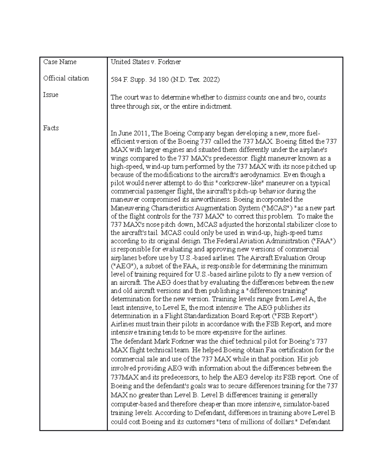 ASA VS MARK Forkner - good document - Case Name Official citation Issue ...