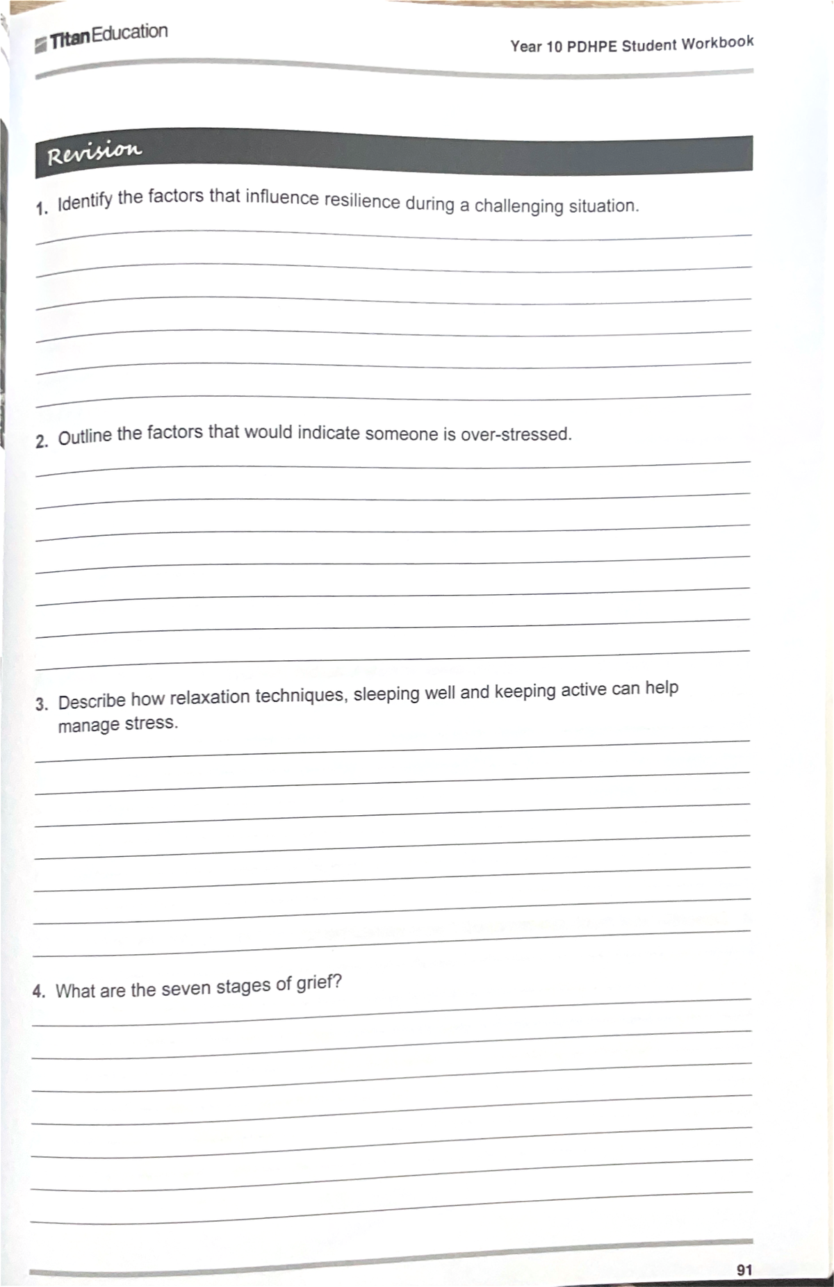 Practise questions for Pdhpe part 1 - Titan Education Year 10 PDHPE ...