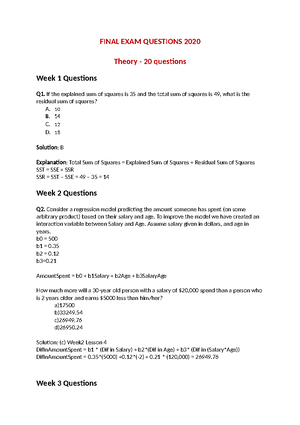 Final Exam Part 1 Theory Data Analytics Business MGT 6203 OAN OSZ 2 ...
