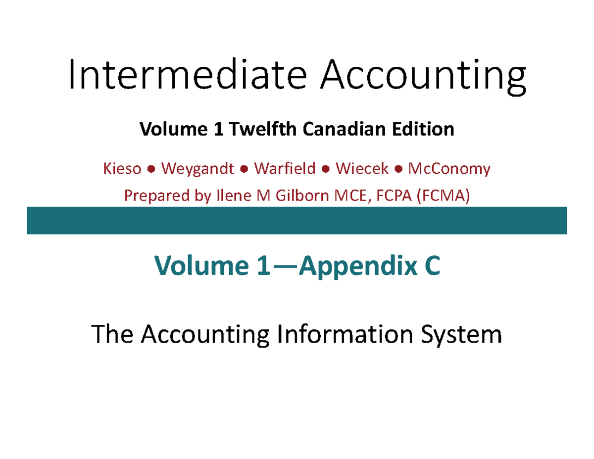 Appendix C Publisher Power Point - Intermediate Accounting Volume 1 ...