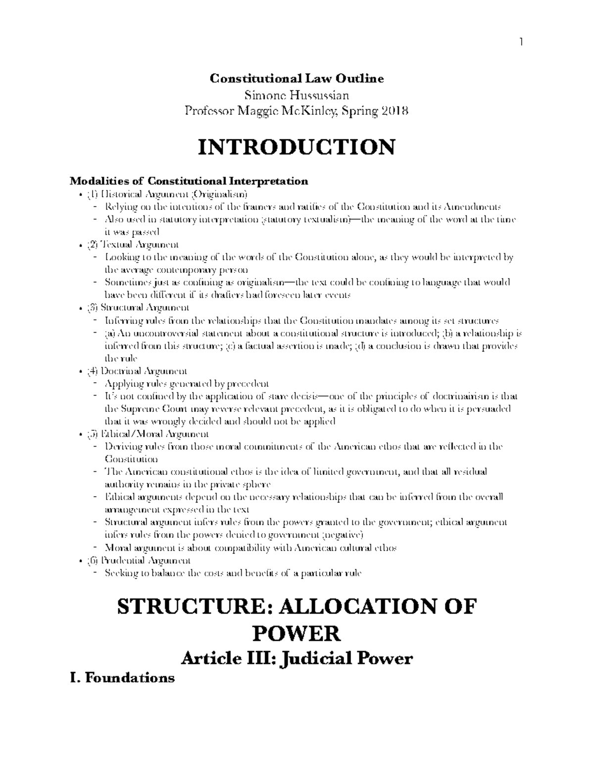 Con Law Outline - Summary Constitutional Law - Constitutional Law ...