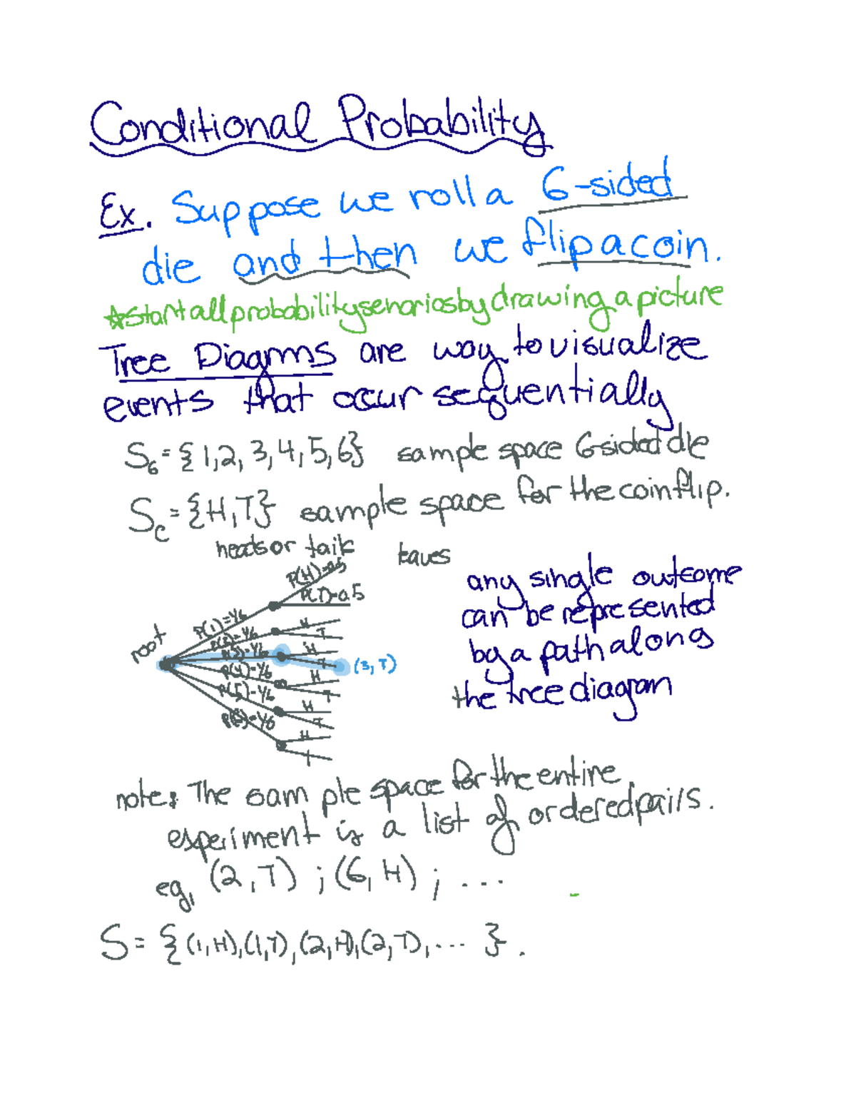 ST230 May9 - introduction to probability - Conditional Probability EI Suppose we roll a 6 sidedy ...