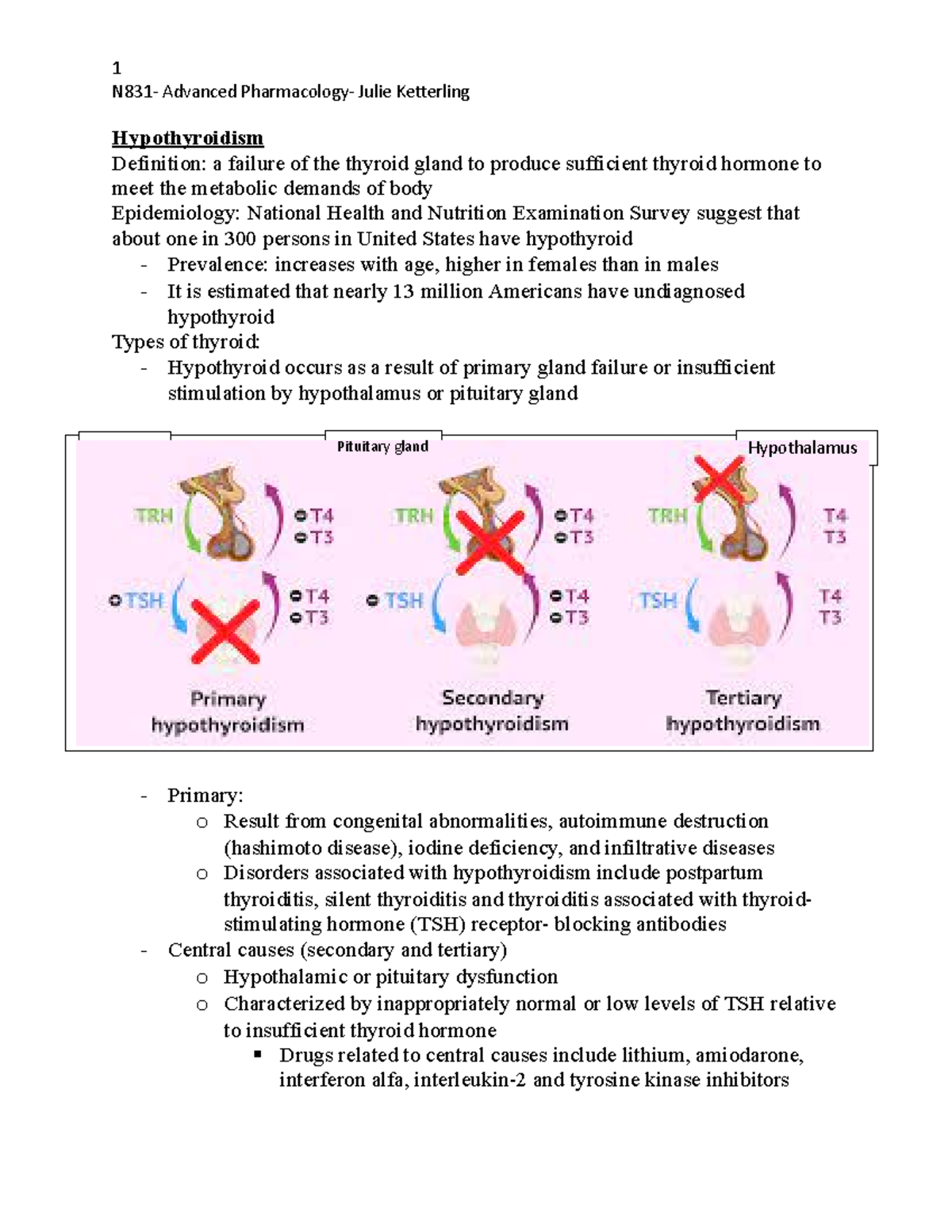 Lecture- Thyroid - N831- Advanced Pharmacology- Julie Ketterling ...