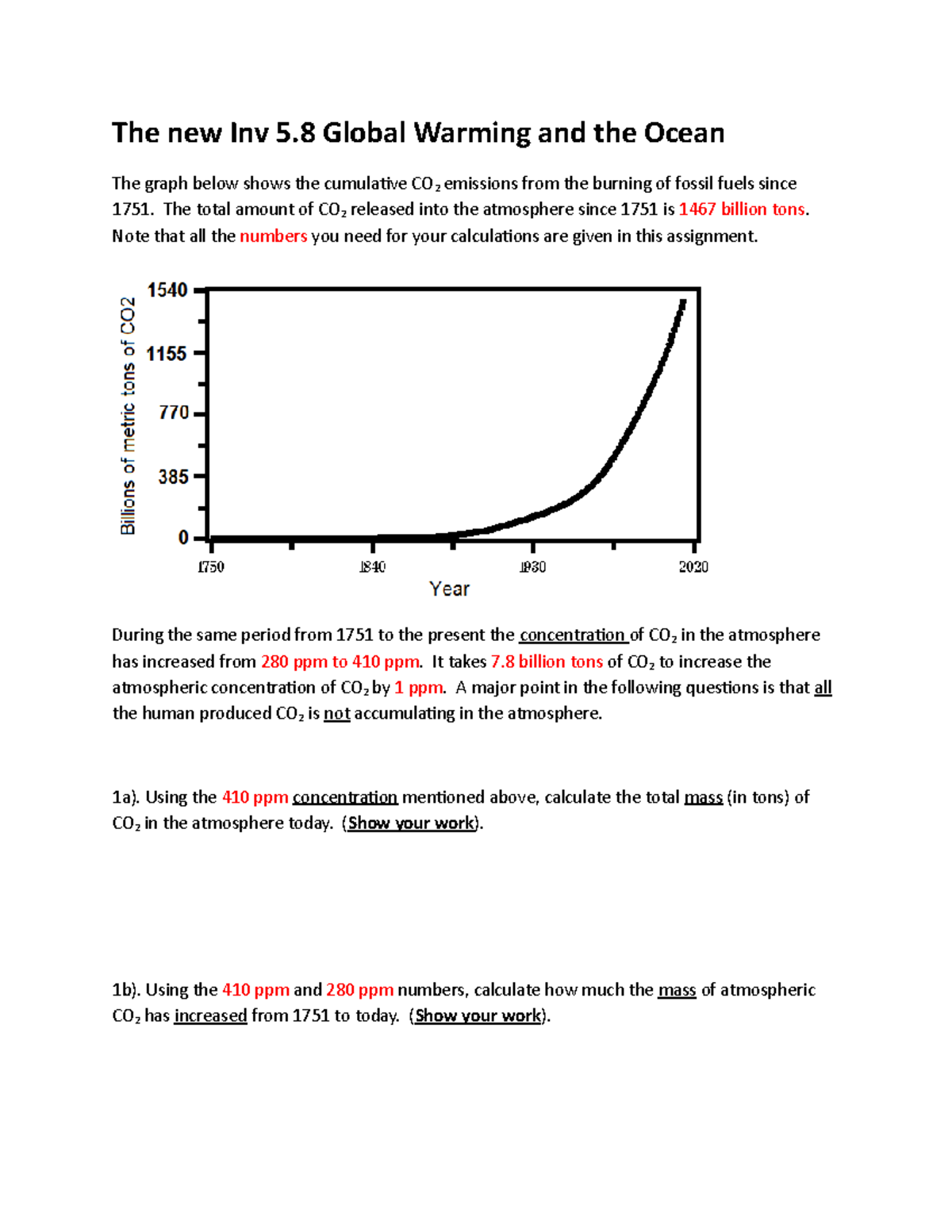 Global Warming Assignment 2021 - The new Inv 5 Global Warming and the ...