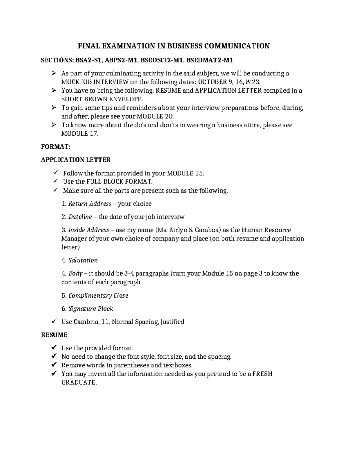 Final Examination IN Business Communication - FINAL EXAMINATION IN BUSINESS COMMUNICATION ...