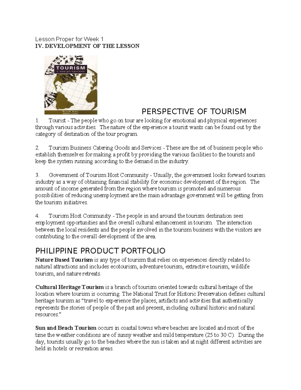 THC219WEEK1-5 Lesson - goodluck - Lesson Proper for Week 1 IV ...