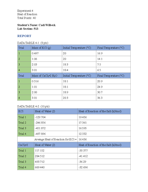 CHEM 109 Exp. 5 Template - See the Light Week 2 - Student’s Name: Lab ...