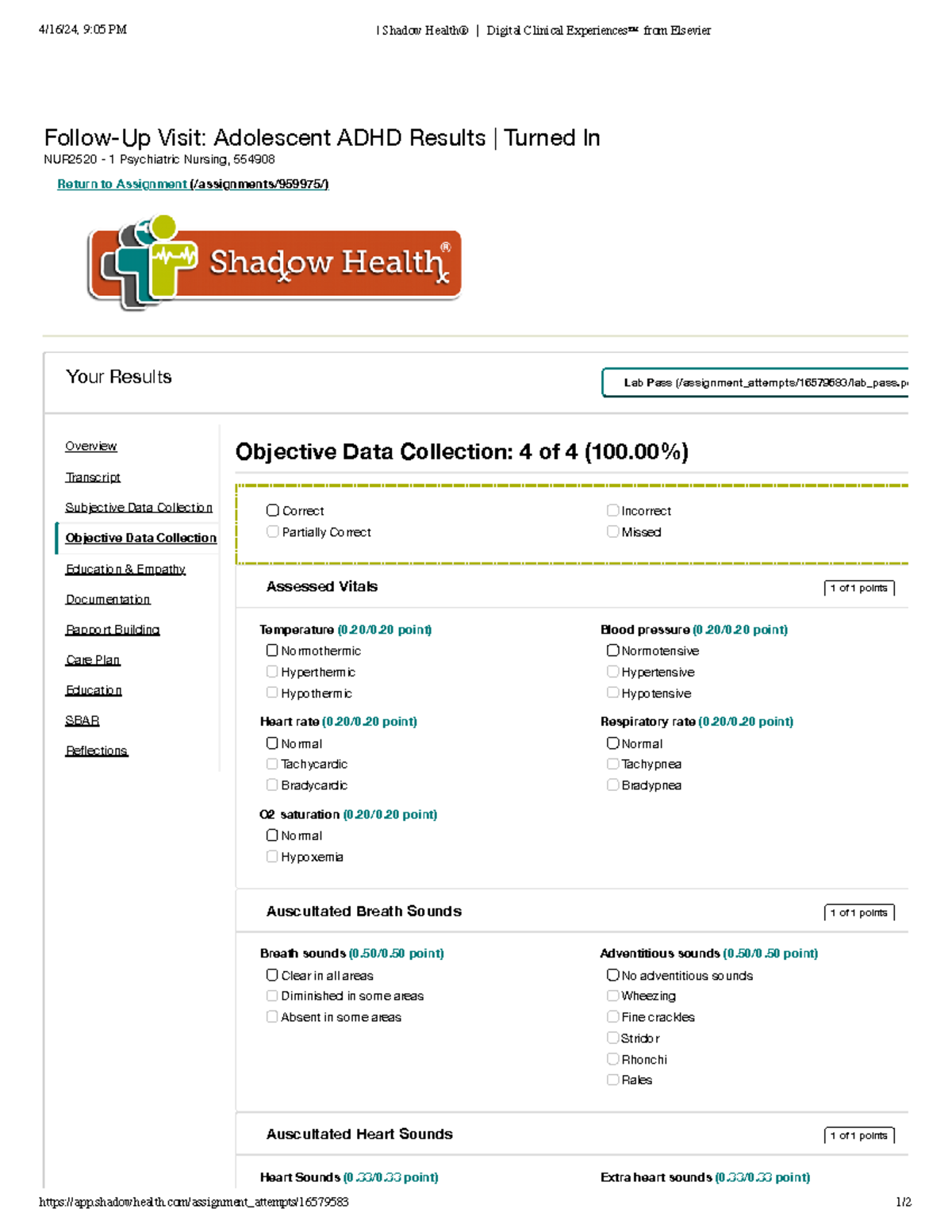 ADHD objective - simulation for ADHD patient - 4/16/24, 9:05 PM ...