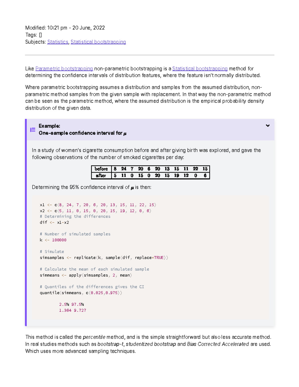 Non Parametric Bootstrapping Where Parametric Bootstrapping Assumes A Distribution And Samples