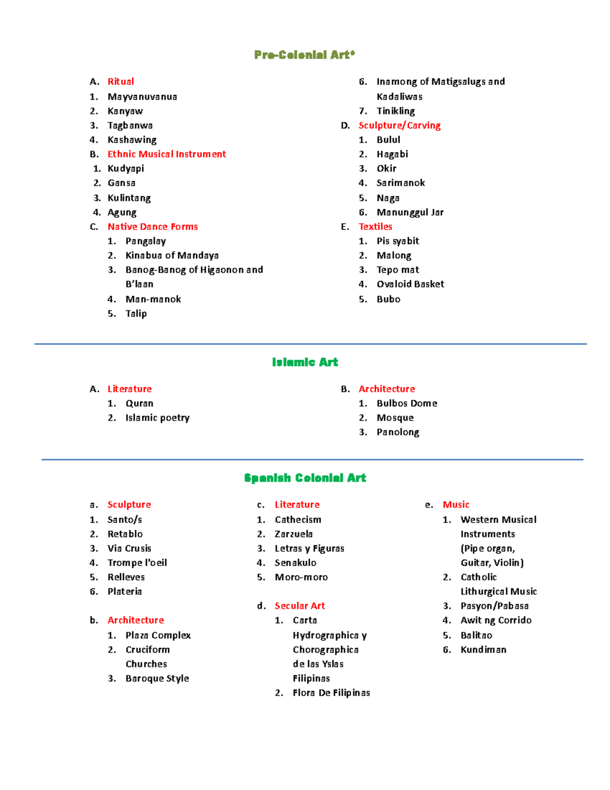 Con Phil Arts-Discussion-Guide - Pre-Colonial Art* **A. Ritual ...