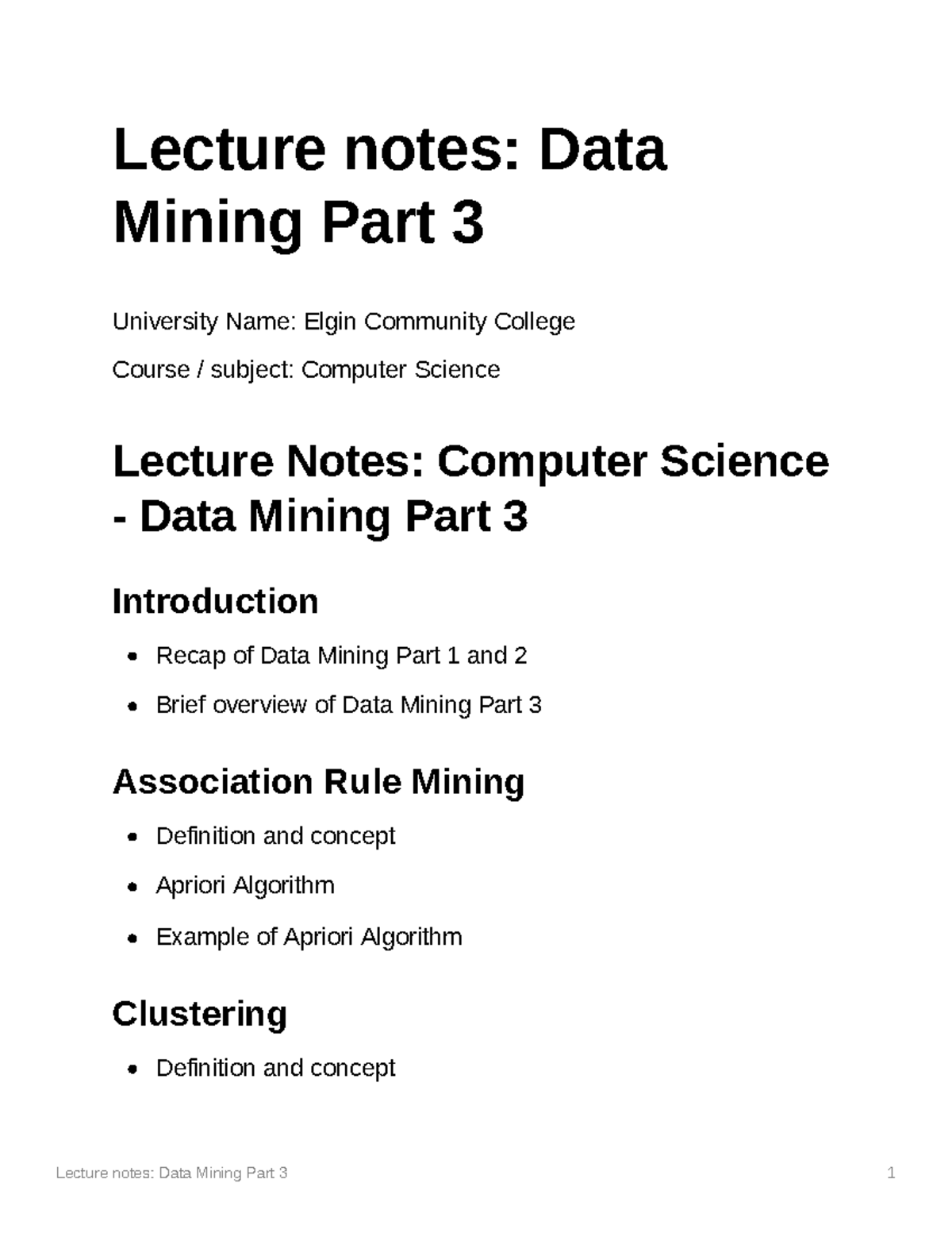 Lecture notes: Data Mining Part 3 - Studocu Lecture notes: Data Mining Part 3 - Studocu