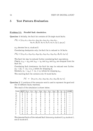 Solutionset 03 - Problemset - SOLUTIONS 3 5 Test Pattern Generation A ...